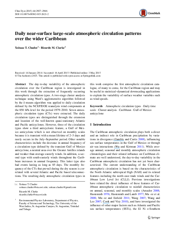 (PDF) Daily near-surface large-scale atmospheric circulation patterns ...