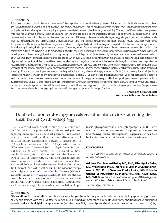 (PDF) Double-balloon endoscopy reveals sea-blue histiocytosis affecting ...