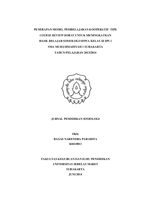 (PDF) PENERAPAN MODEL PEMBELAJARAN KOOPERATIF TIPE COURSE REVIEW HORAY UNTUK MENINGKATKAN HASIL ...