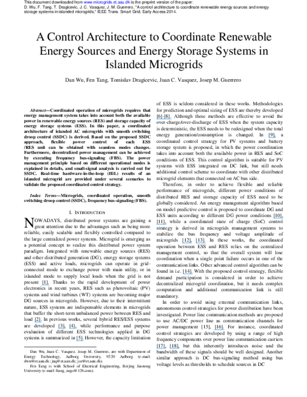 (PDF) A Control Architecture to Coordinate Renewable Energy Sources and Energy Storage Systems ...