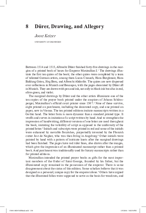 (PDF) “Dürer, Drawing, and Allegory,” in The Aura of the Word in the ...