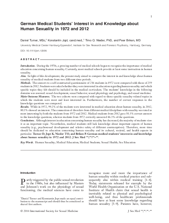 (PDF) German medical students' interest in and knowledge about human ...