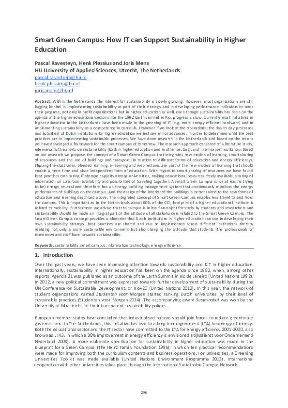 (PDF) Smart Green Campus: How IT can Support Sustainability in Higher ...