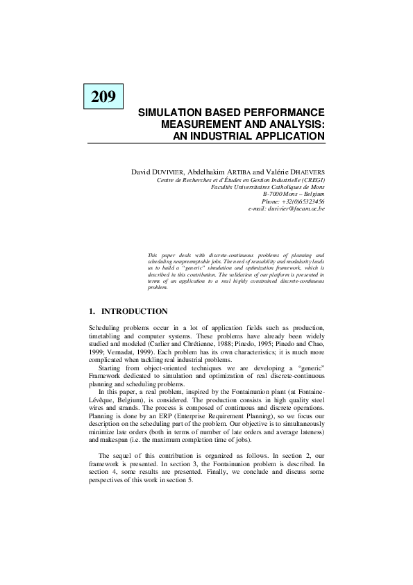Pdf Simulation Based Performance Measurement And Analysis An