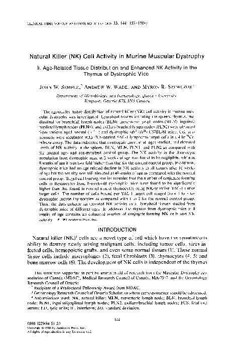 (PDF) Natural killer (NK) cell activity in murine muscular dystrophy ...