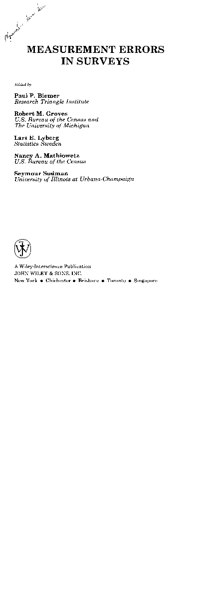 (PDF) Measurement Errors in Surveys