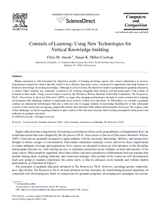 (PDF) Contrails of Learning: Using New Technologies for Vertical ...