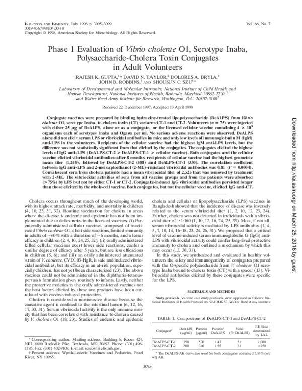 (PDF) Construction of novel vaccine strains of Vibrio cholerae co ...