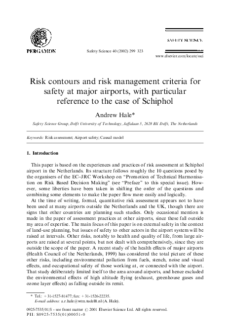 (PDF) Risk contours and risk management criteria for safety at major ...