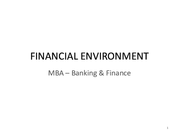 (PDF) FINANCIAL ENVIRONMENT
