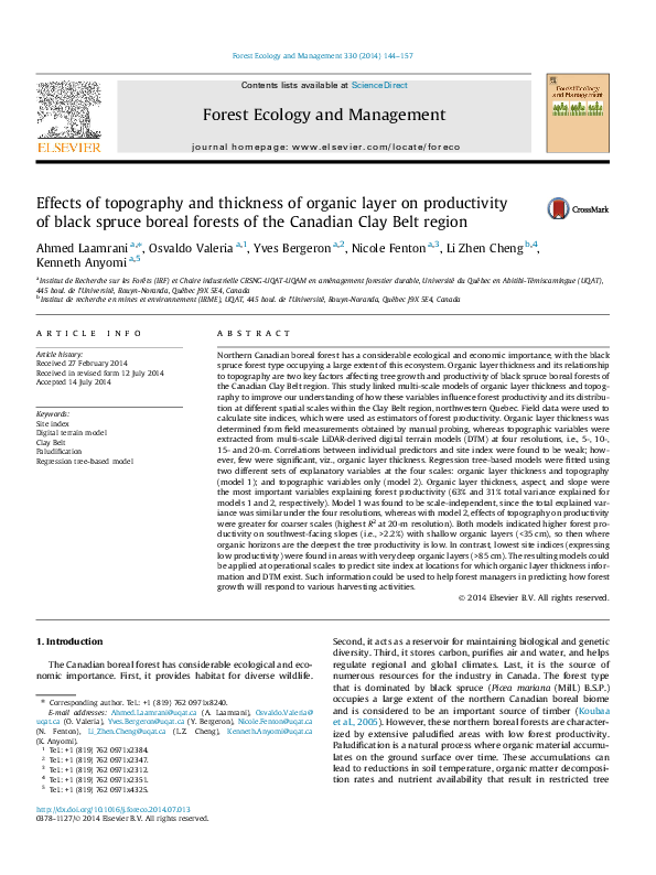 (PDF) Digital mapping of paludification in soils under black spruce ...