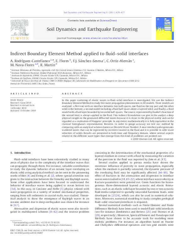 (PDF) Indirect Boundary Element Method applied to fluid–solid interfaces