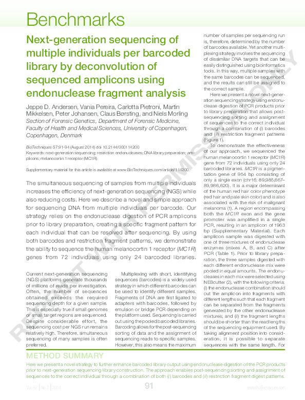(PDF) Next-generation sequencing of multiple individuals per barcoded library by deconvolution ...