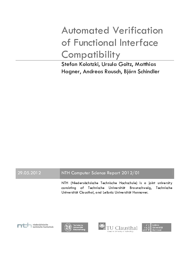 (PDF) Automated Verification of Functional Interface Compatibility | Andreas Rausch - Academia.edu