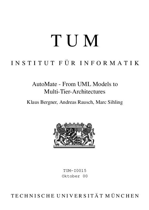 (PDF) AutoMate - From UML Models to Multi-Tier-Architectures