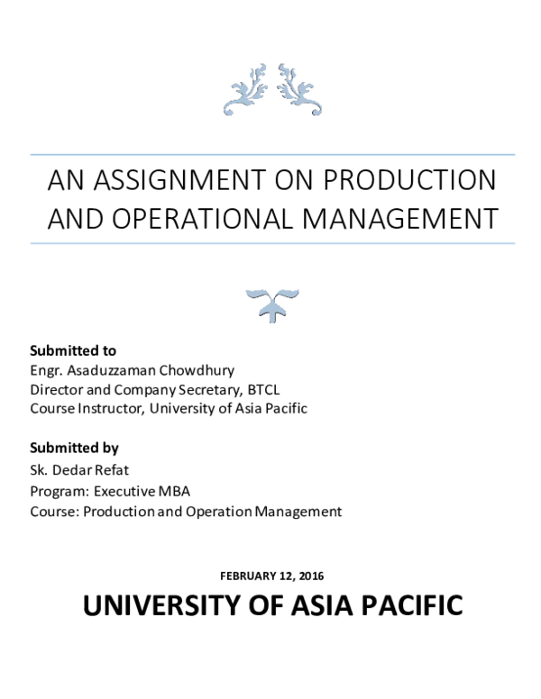 (PDF) POM Assigment on Transformation process