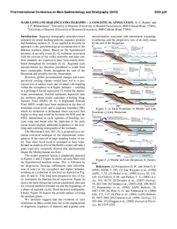 (PDF) Mars Lowland Sequence Stratigraphy --- A Conceptual Application
