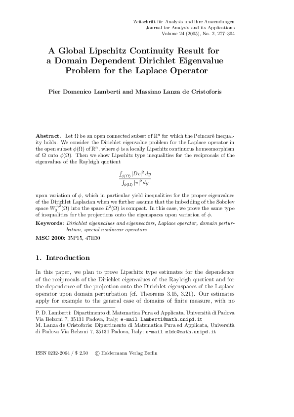 (PDF) A global Lipschitz continuity result for a domain-dependent Neumann eigenvalue problem for ...