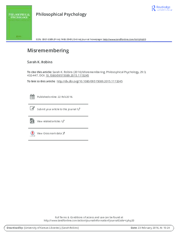 (PDF) Misremembering