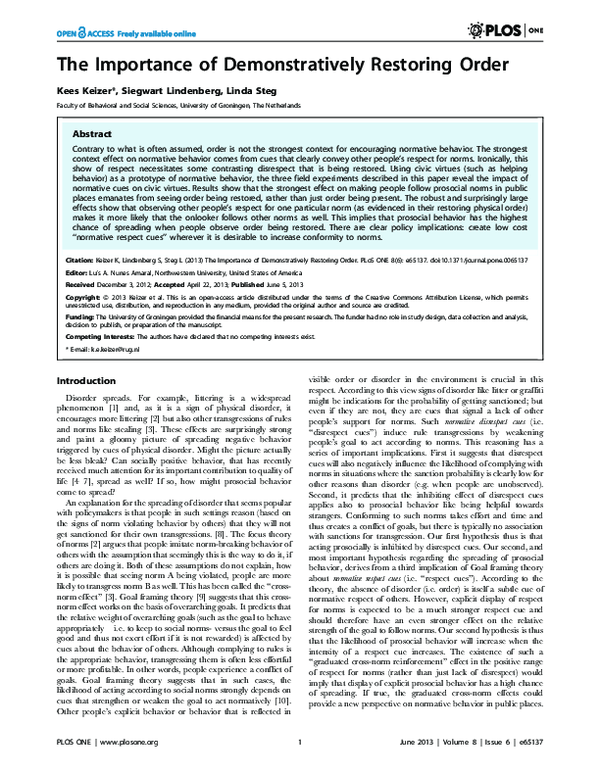 (PDF) The Importance of Demonstratively Restoring Order