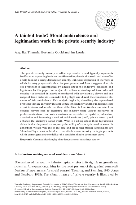 (PDF) A tainted trade? Moral ambivalence and legitimation work in the ...