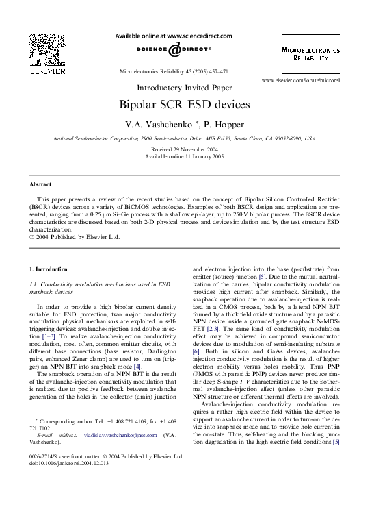 (PDF) Bipolar SCR ESD devices