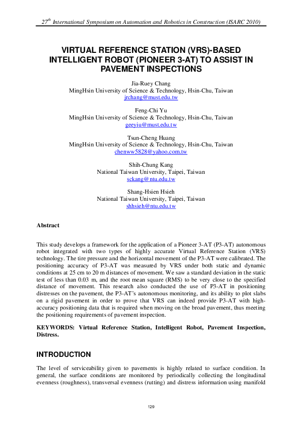 (PDF) VIRTUAL REFERENCE STATION (VRS)-BASED INTELLIGENT ROBOT (PIONEER ...