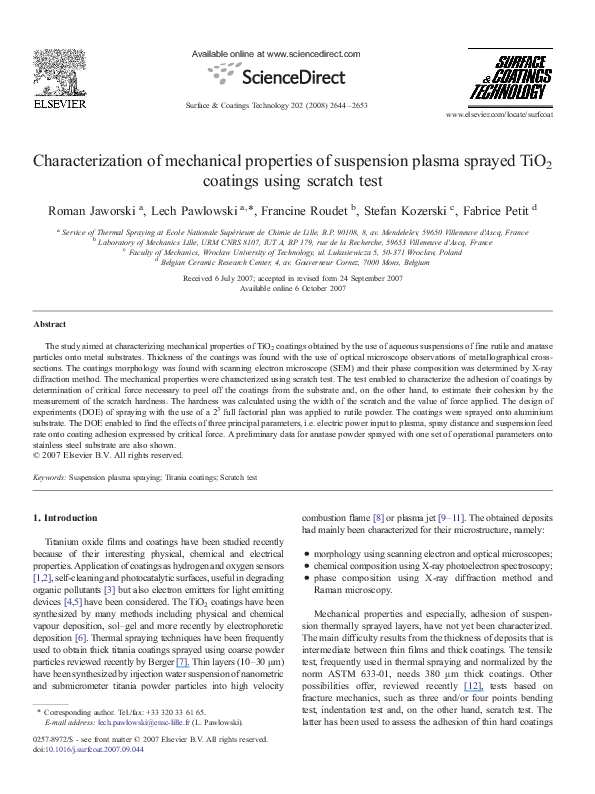 (PDF) Characterization of mechanical properties of metal-coated polymer ...