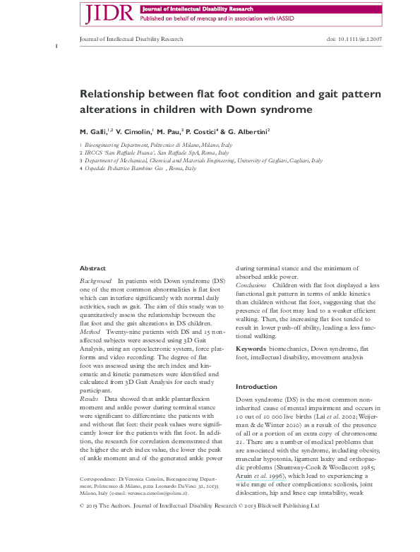 (PDF) Relationship between flat foot condition and gait pattern ...