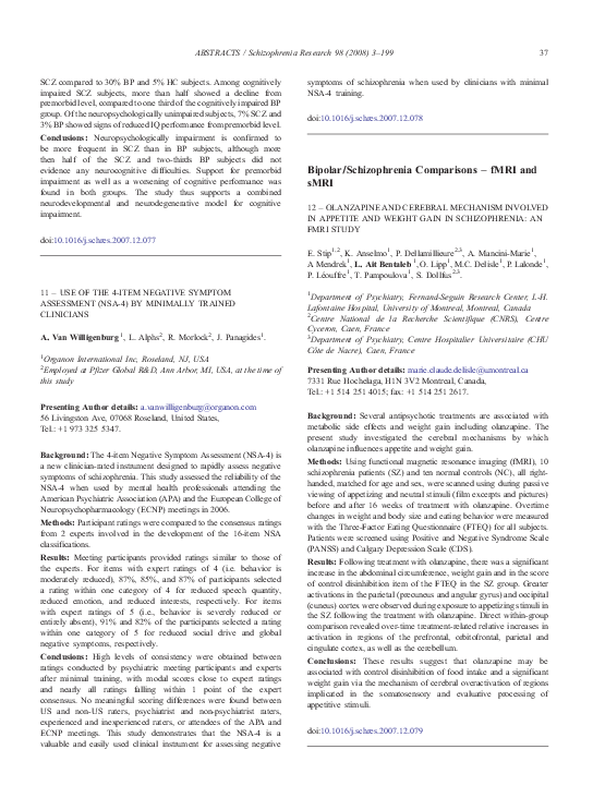 (PDF) 11 – Use of the 4-item Negative Symptom Assessment (NSA-4) by ...