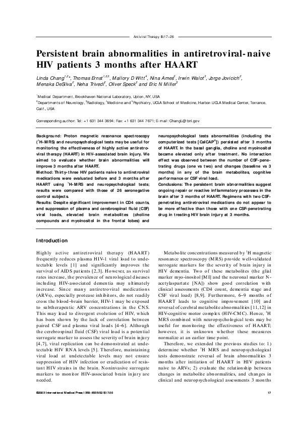 (PDF) Chang L, Ernst T, Witt MD, Ames N, Walot I, Jovicich J, et al ...