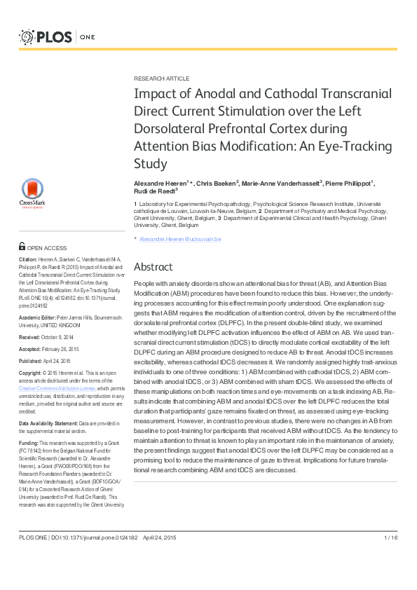(PDF) Impact of Anodal and Cathodal Transcranial Direct Current Stimulation over the Left ...