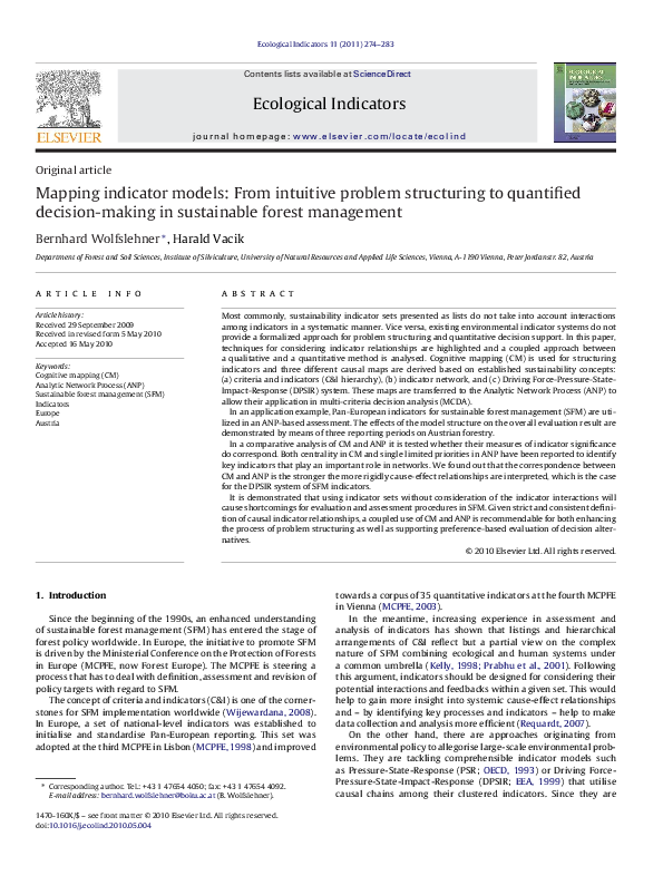 (PDF) Mapping indicator models: From intuitive problem structuring to ...