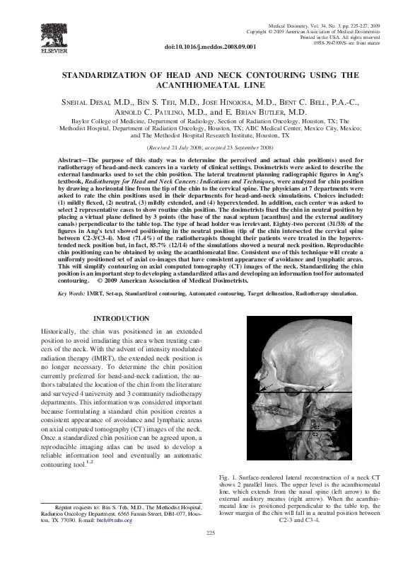 (PDF) Standardization of Head and Neck Contouring Using the ...