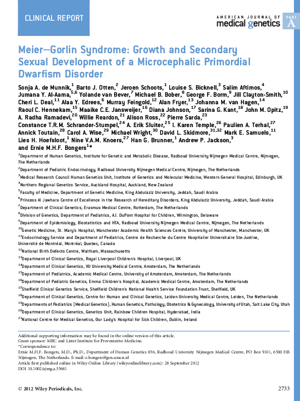 (PDF) Meier-Gorlin syndrome: Growth and secondary sexual development of a microcephalic ...