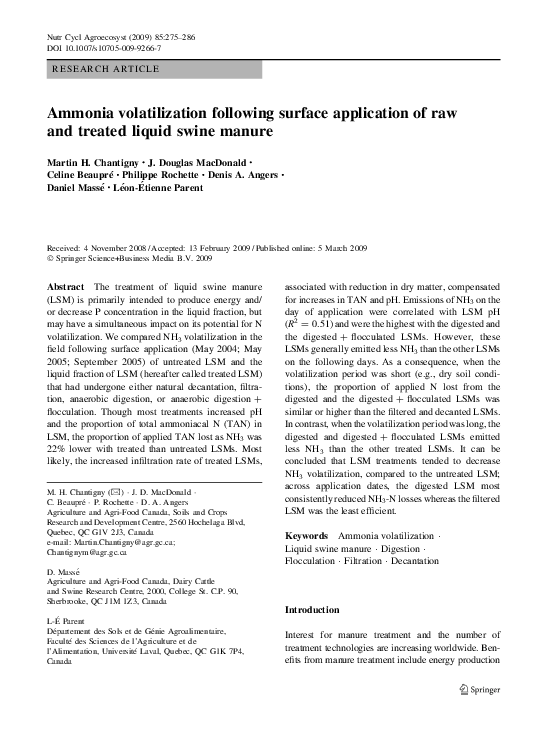 (PDF) Ammonia volatilization following surface application of urea to ...