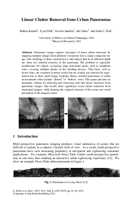 (PDF) Linear Clutter Removal from Urban Panoramas