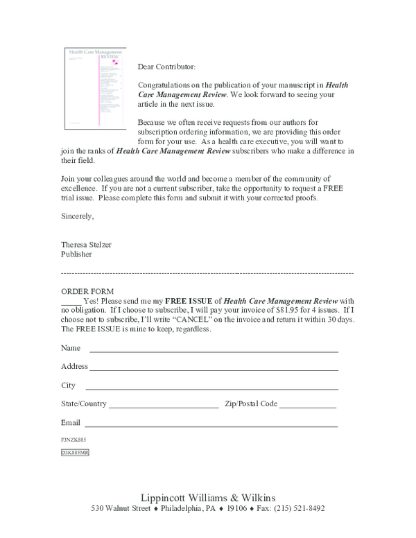 Pdf Factors Influencing Health Information System Adoption In American Hospitals