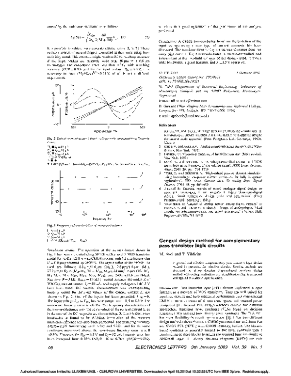 (PDF) General design method for complementary pass transistor logic ...