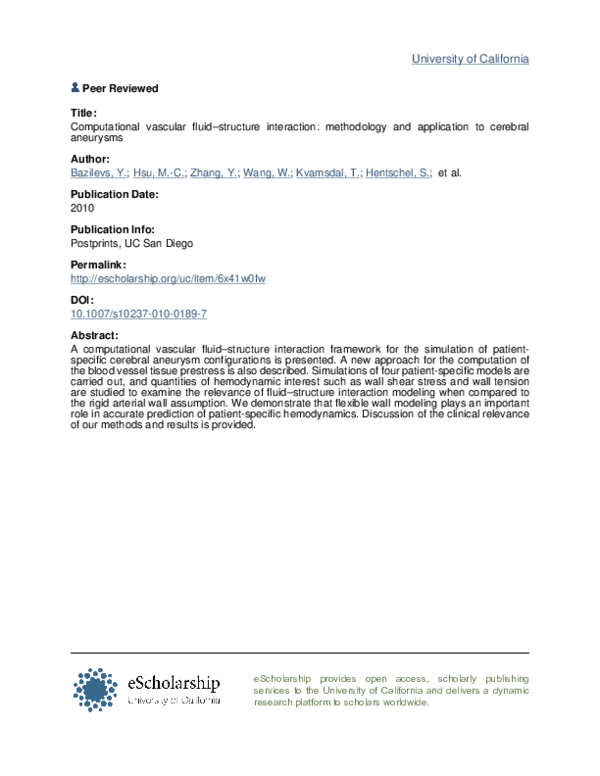 Pdf Computational Fluid Structure Interaction Methods And Applications