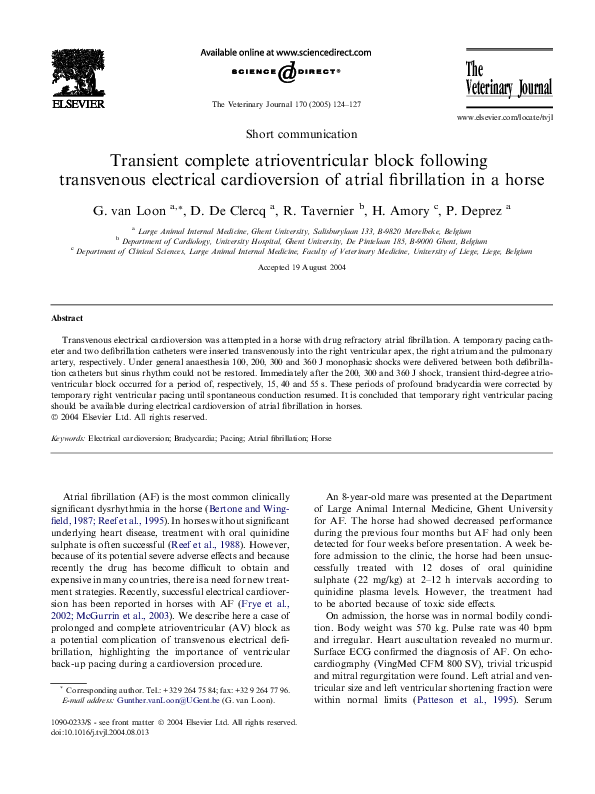 (PDF) Transient complete atrioventricular block following transvenous ...