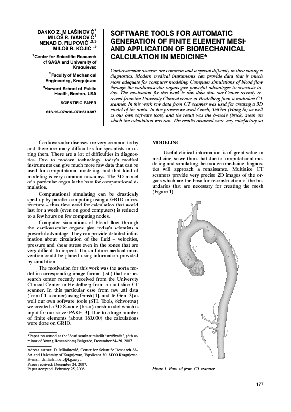 (PDF) Software tools for automatic generation of finite element mesh and application of ...