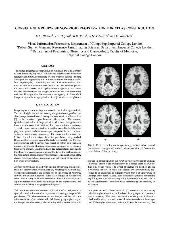 (PDF) Consistent groupwise non-rigid registration for atlas construction