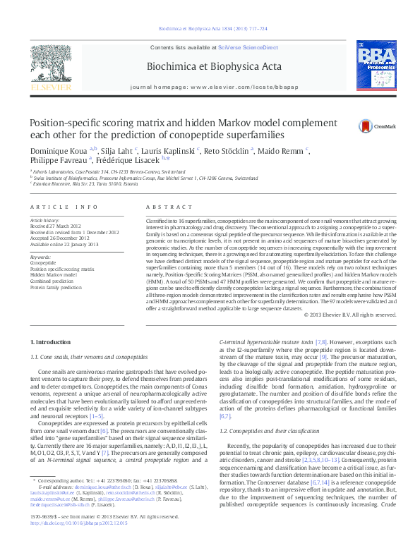 Pdf Position Specific Scoring Matrix And Hidden Markov Model Complement Each Other For The