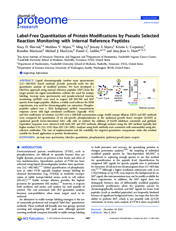 (PDF) Label-Free Quantitation of Protein Modifications by Pseudo ...