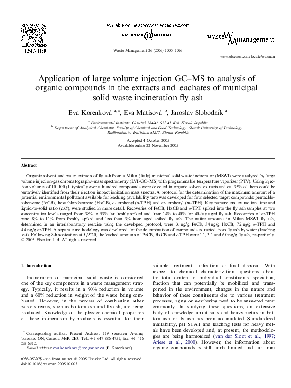 (PDF) Application of large volume injection GC–MS to analysis of organic compounds in the ...