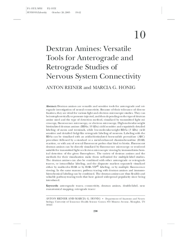 (PDF) Dextran Amines: Versatile Tools for Anterograde and Retrograde ...