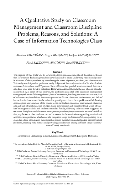 (PDF) A Qualitative Study on Classroom Management and Classroom ...