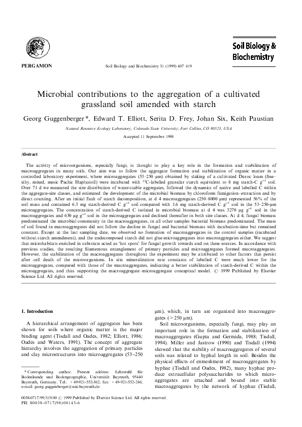 (PDF) Microbial contributions to the aggregation of a cultivated ...