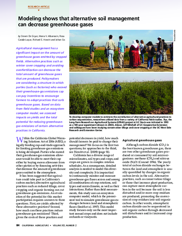 (PDF) Modeling shows that alternative soil management can decrease ...